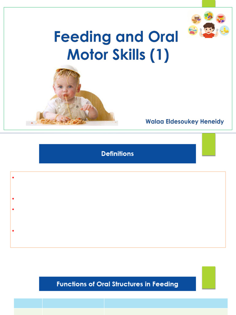 Feeding and Oral Motor Skills | PDF | Human Anatomy | Human Head And Neck