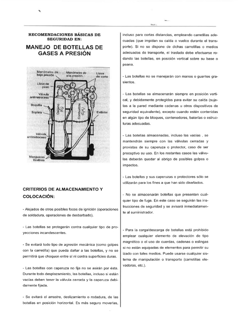 Botellas Gases A Presion | PDF