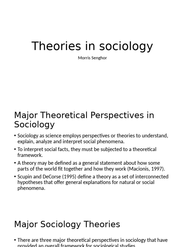 3 Theories in Sociology | PDF | Sociology | Postmodernism