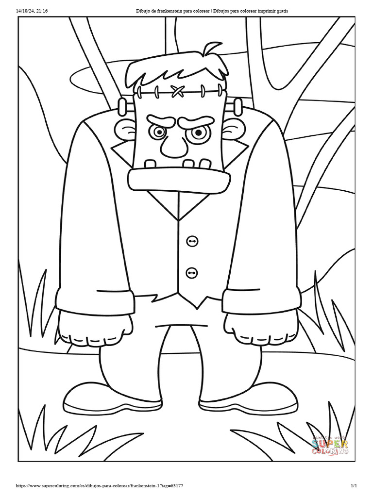 Dibujo de Frankenstein para Colorear - Dibujos para Colorear Imprimir ...
