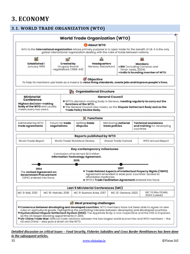 Economy: 3.1. World Trade Organization (Wto) | PDF | Human Development Index | Warehouse