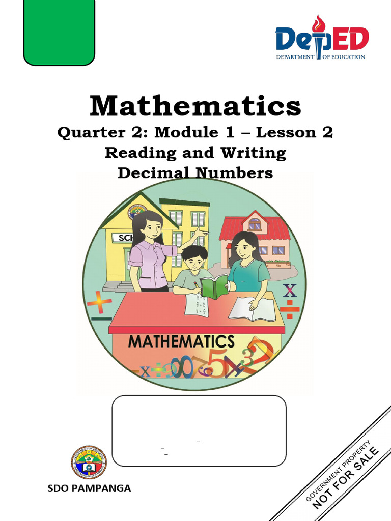 Math - Grade 5 - Q2 - Module 1 - Lesson 2 - Reading and Writing Decimal Numbers | PDF | Numbers ...