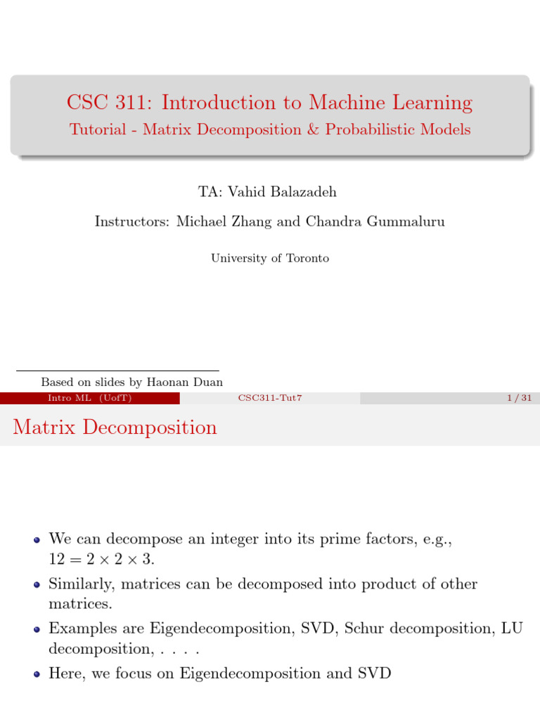 Tut 7 | PDF | Eigenvalues And Eigenvectors | Matrix (Mathematics)