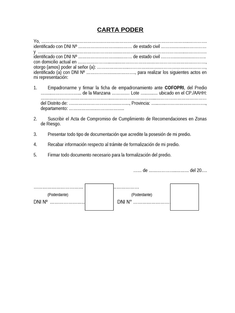 Carta Poder 1 | PDF | Derecho