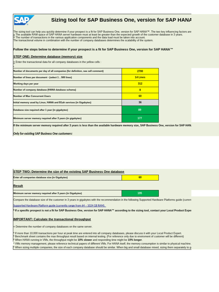 MAKITA - Sizing Tool For SAP Business One, Version For SAP HANA - 2024 ...