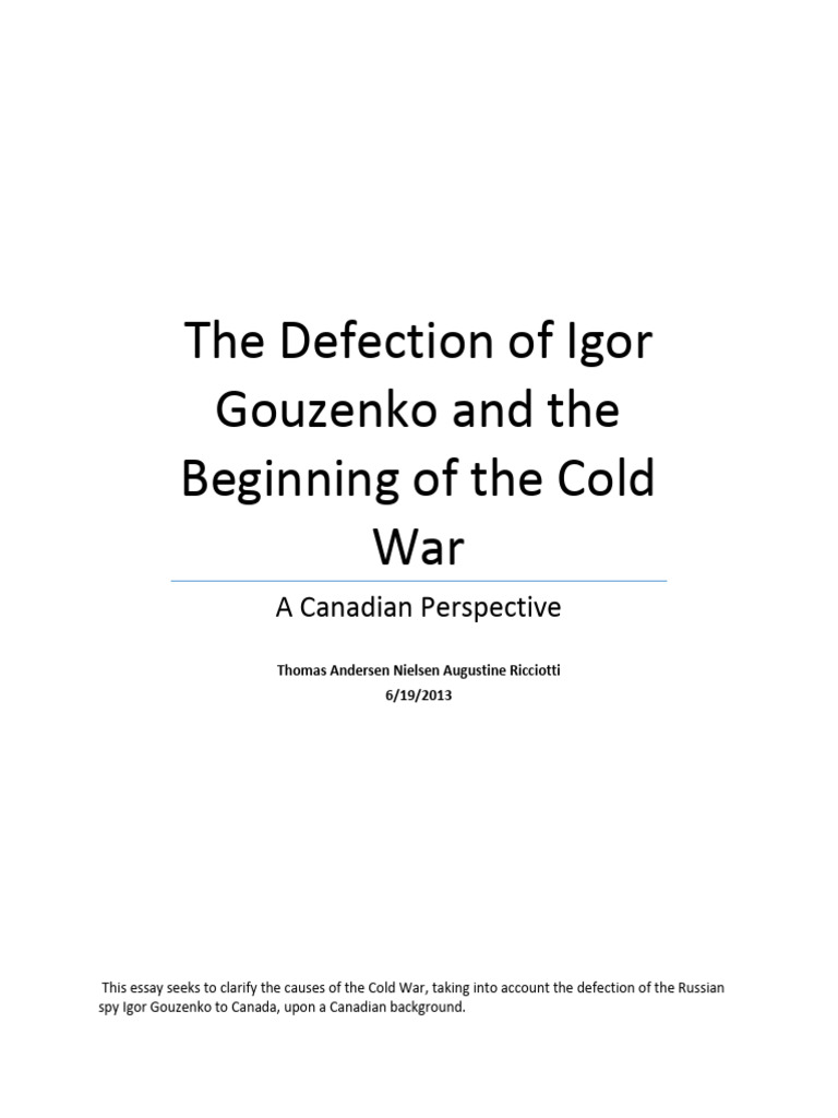 Gouzenko's Defection: Cold War Origins | PDF | Cold War | Cuban Missile ...