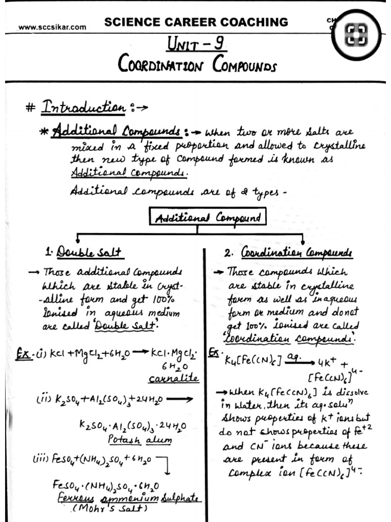 Coordination Compounds | PDF
