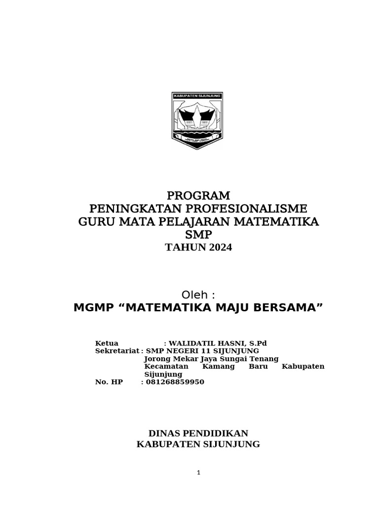 Program MGMP Matematika 2024 | PDF | Karier & Perkembangan