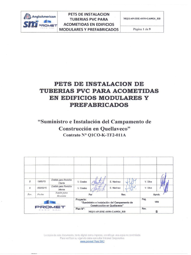 Instalación de Tuberías PVC en Edificios | PDF | Riesgo | Zanja