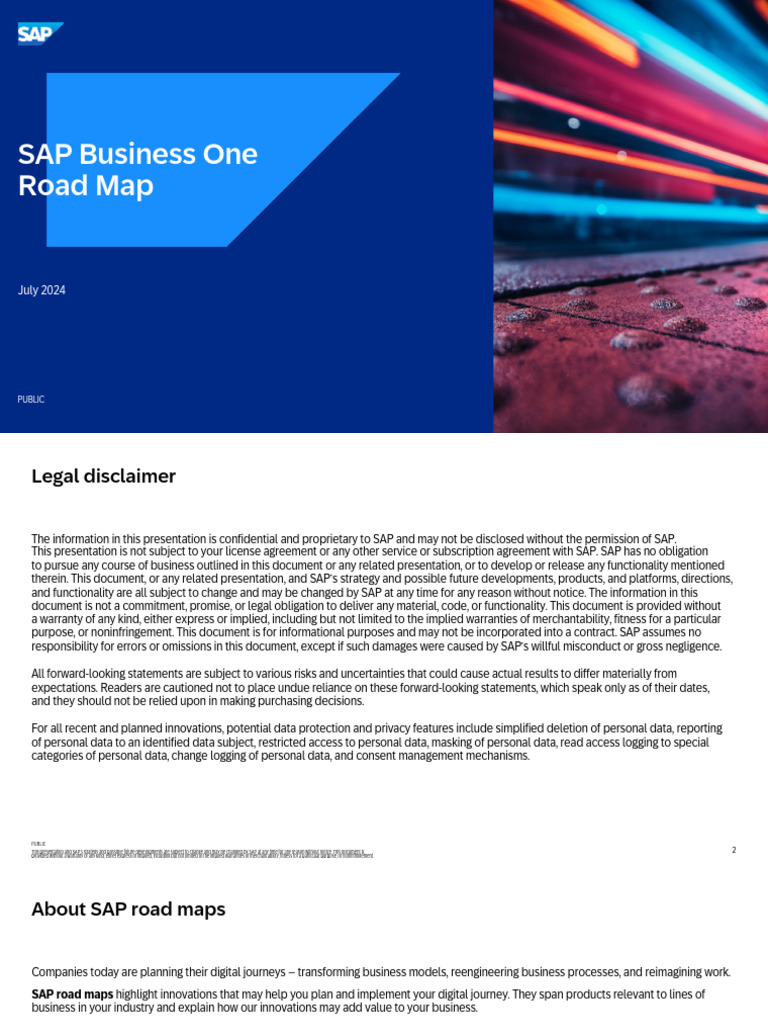 SAP Business One Road Map | PDF | Databases | Invoice