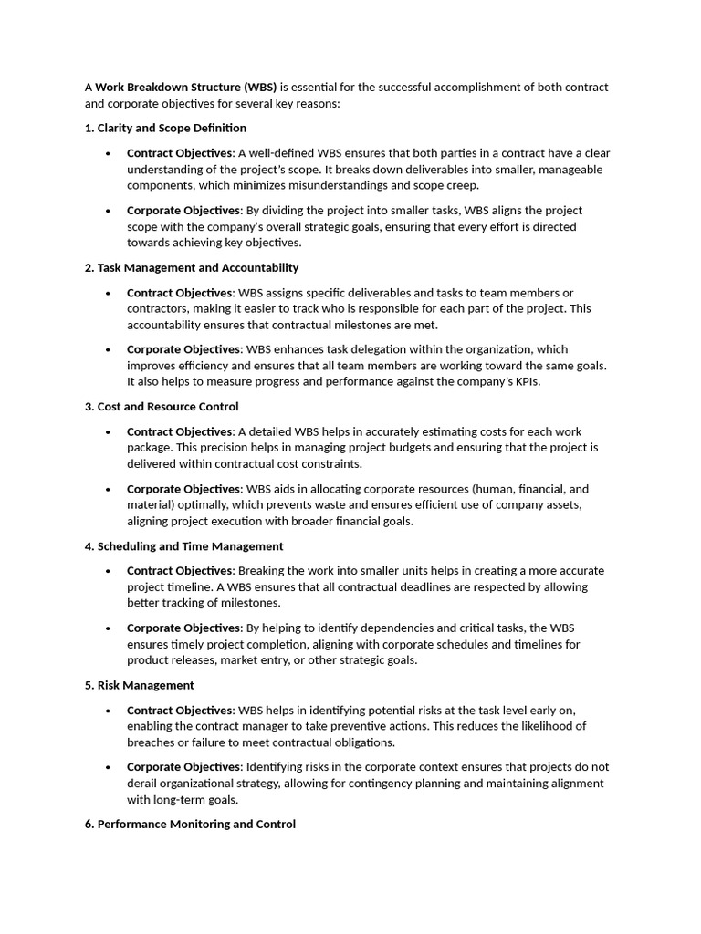 A Work Breakdown Structure | PDF | Goal | Business