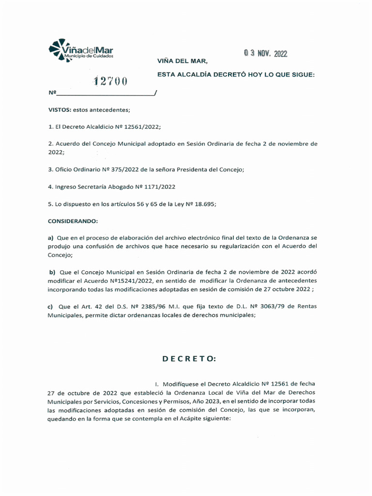 Ordenanza Local Derechos Municipales 2023 | PDF