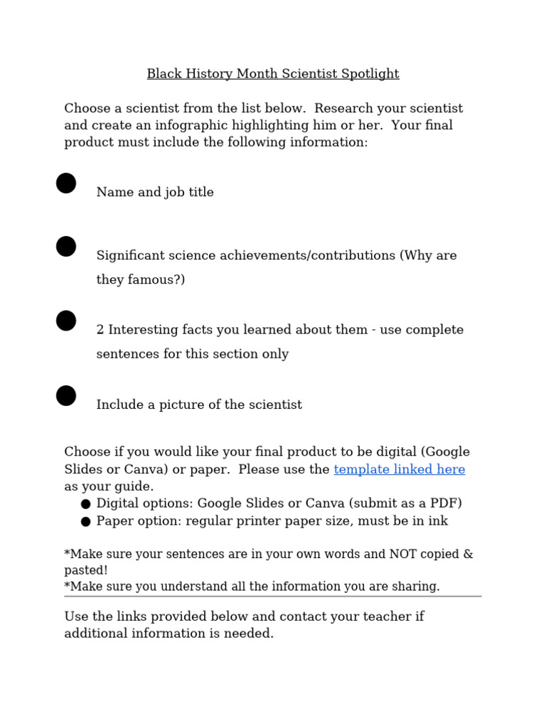 Black Scientists Infographic Project | PDF