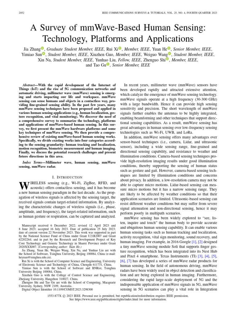 T-03 A - Survey - of - mmWave-Based - Human - Sensing - Technology - Platforms - and ...
