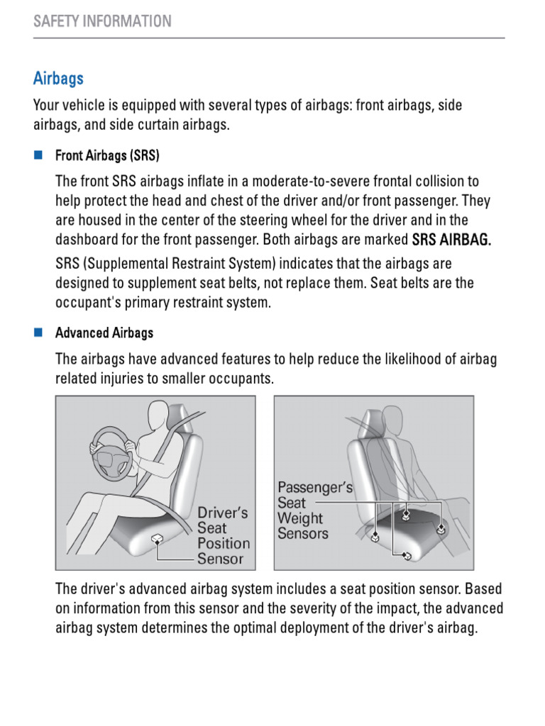 2020 Pilot Advanced Airbag System | PDF | Airbag | Seat Belt