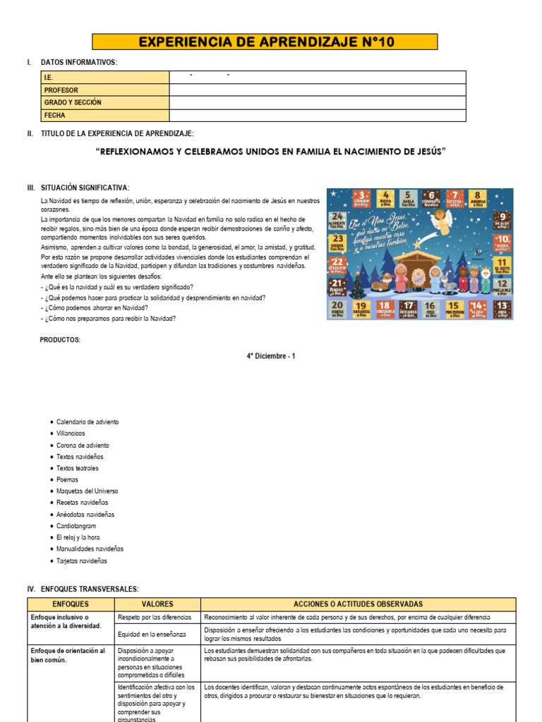4° - GRADO - EXPERIENCIA - DE - APRENDIZAJE - N°10 - 04 - 22 de Diciembre | PDF | Geometría ...