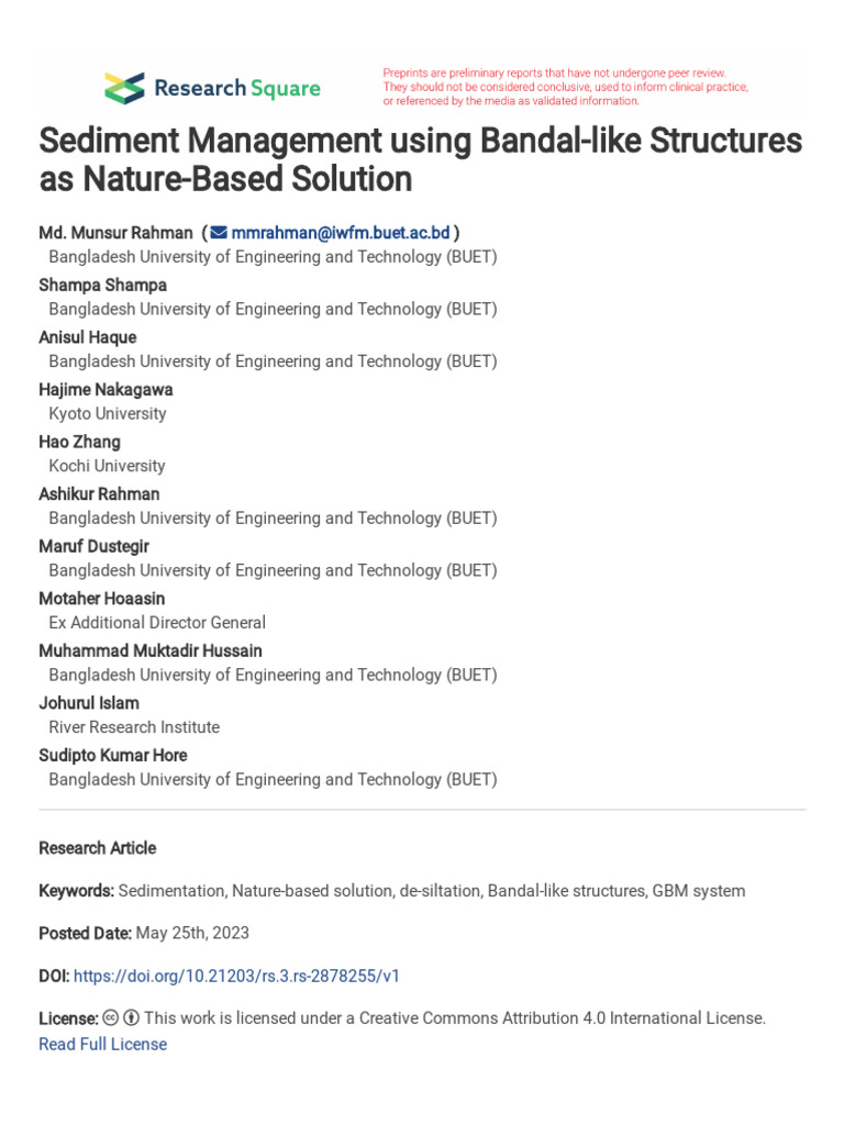 Sediment Management Using Bandal-Like Structures A | PDF | River ...