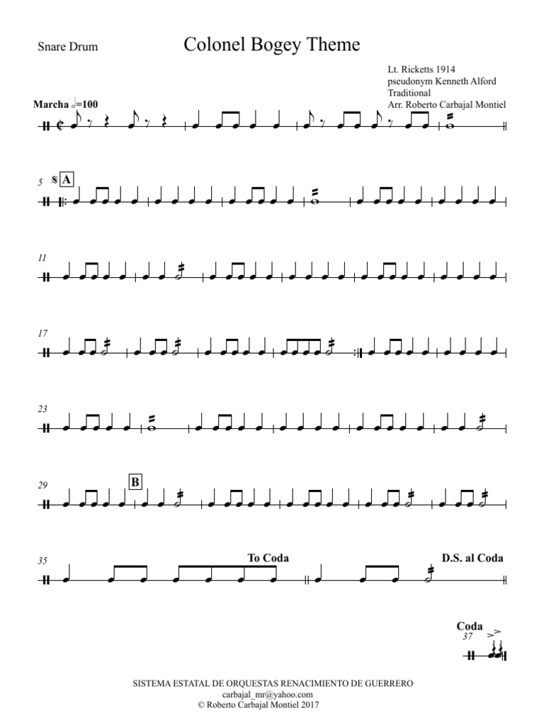 Colonel Bogey-Pifanos - Partes | PDF