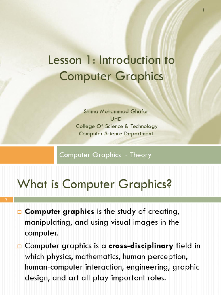 Introduction to Computer Graphics | PDF | Computer Monitor | Computer Graphics