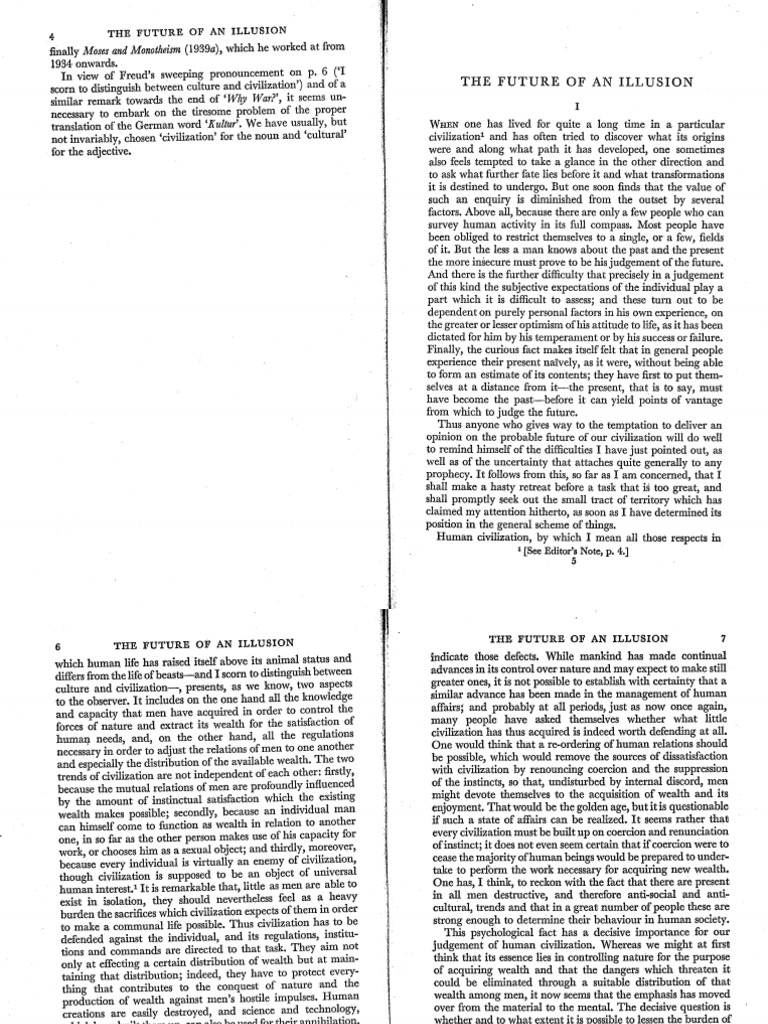 Freud, Sigmund - Future of An Illusion (Excerpt) | PDF | Young Adult
