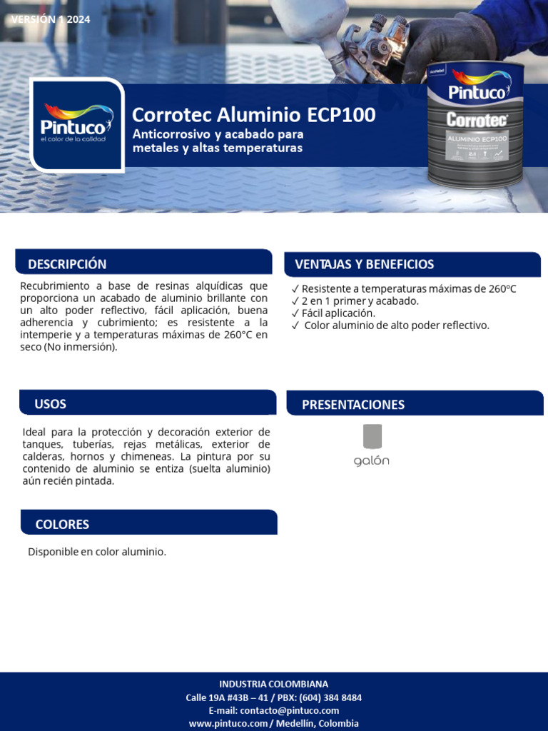 Corrotec Aluminio Liquido ECP 100 | PDF | Aluminio | Pintar