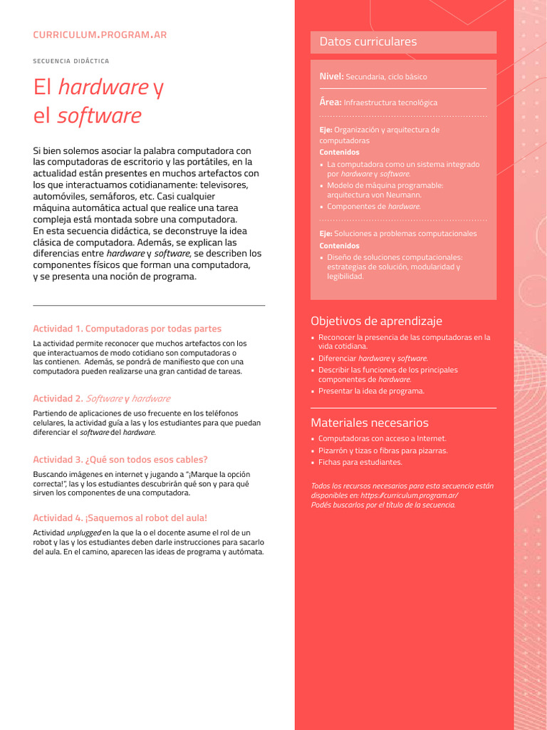 Harware y Software | PDF | Hardware de la computadora | Almacenamiento ...