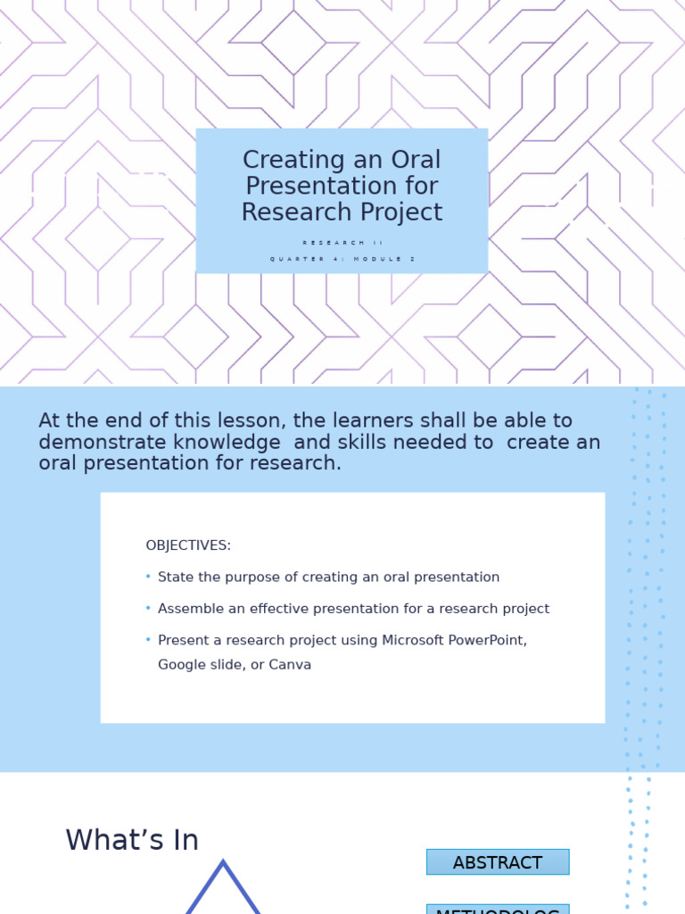Oral Presentation Tips for Research Projects | PDF | Communication ...