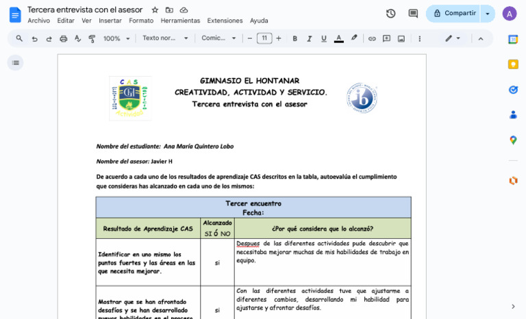 Tercera Entrevista Con El Asesor | PDF | Crecimiento personal y profesional | Juegos y actividades