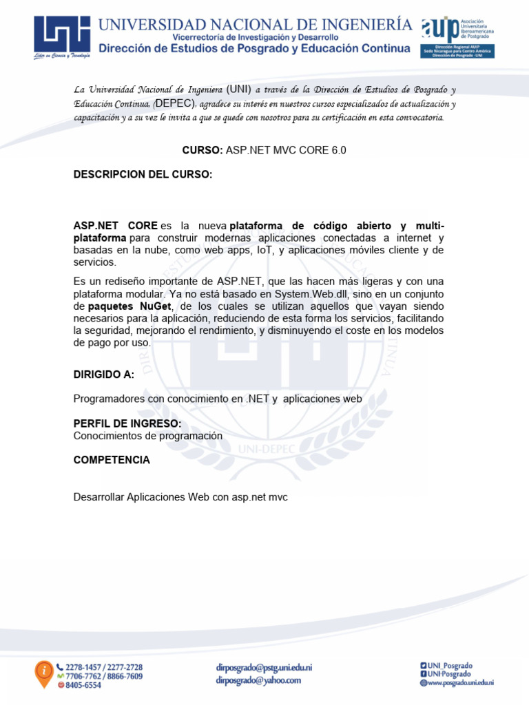 Programación Web Con ASP - Net (Core 6.0) | PDF | Modelo – Vista – Controlador | .NET Framework