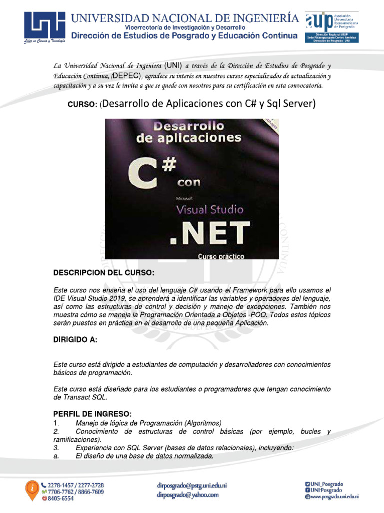 Desarrollo De Aplicaciones Con C Y Sql Server Pdf