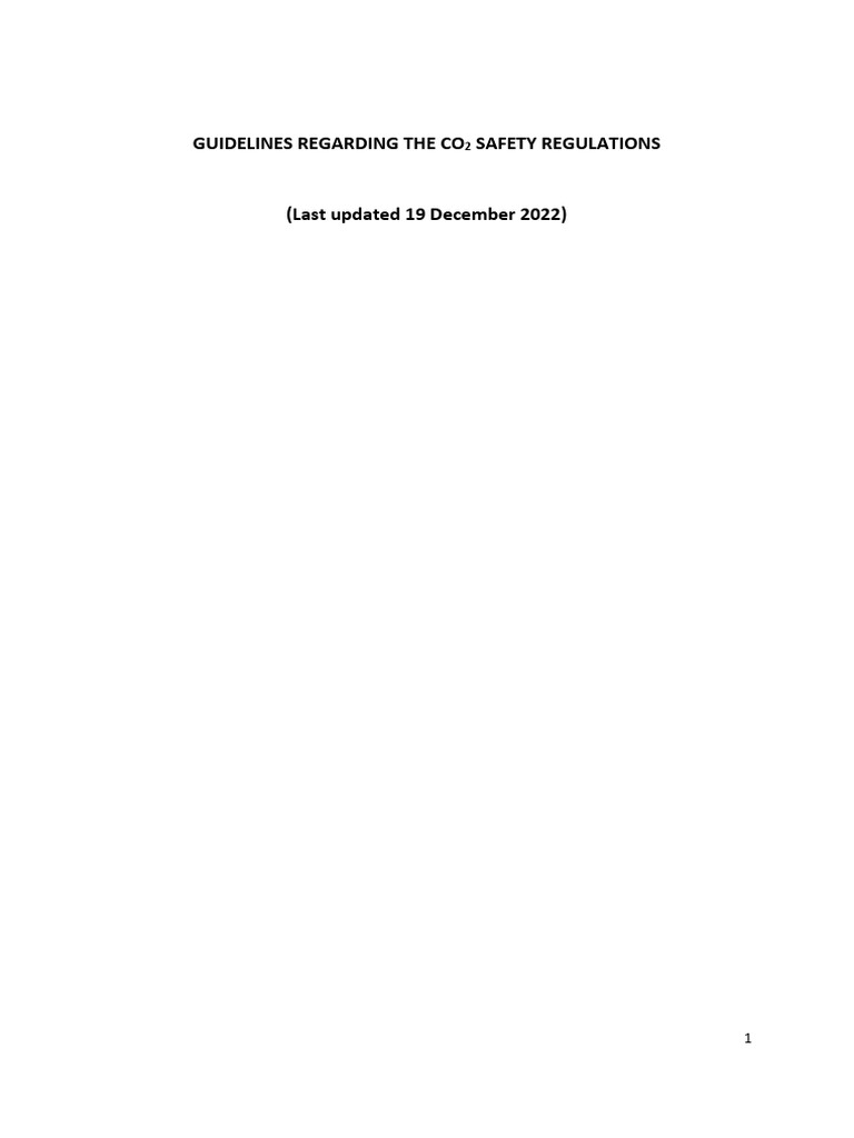 CO2 Safety Regulations Guidelines | PDF | Safety | International ...