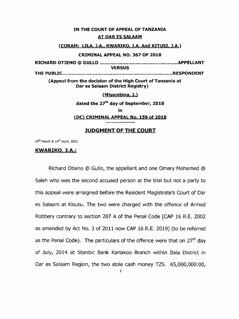 Appeal on Armed Robbery Conviction | PDF | Theft | Burden Of Proof (Law)