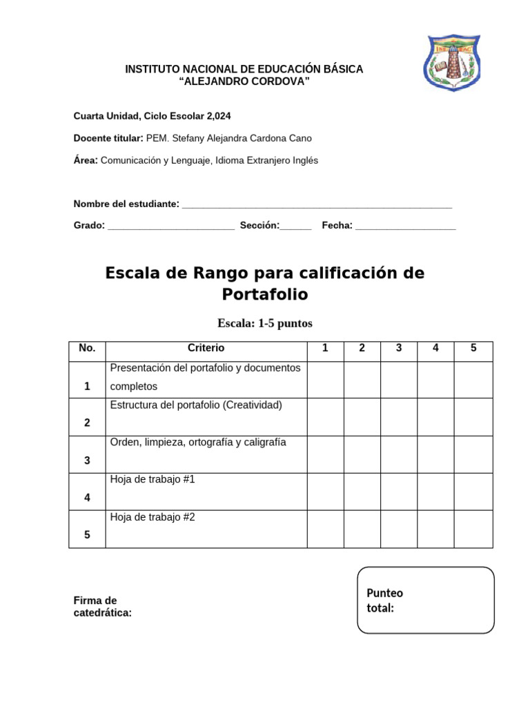 Escala de Rango Portafolio | PDF