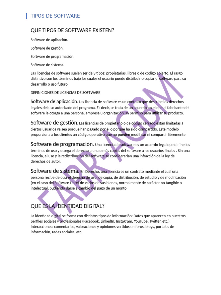 Que Tipos de Software Existen | PDF