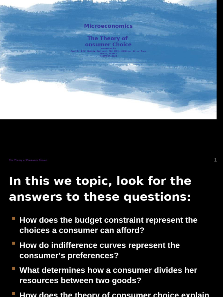 The Theory of Consumer Choice | PDF | Utility | Labour Economics