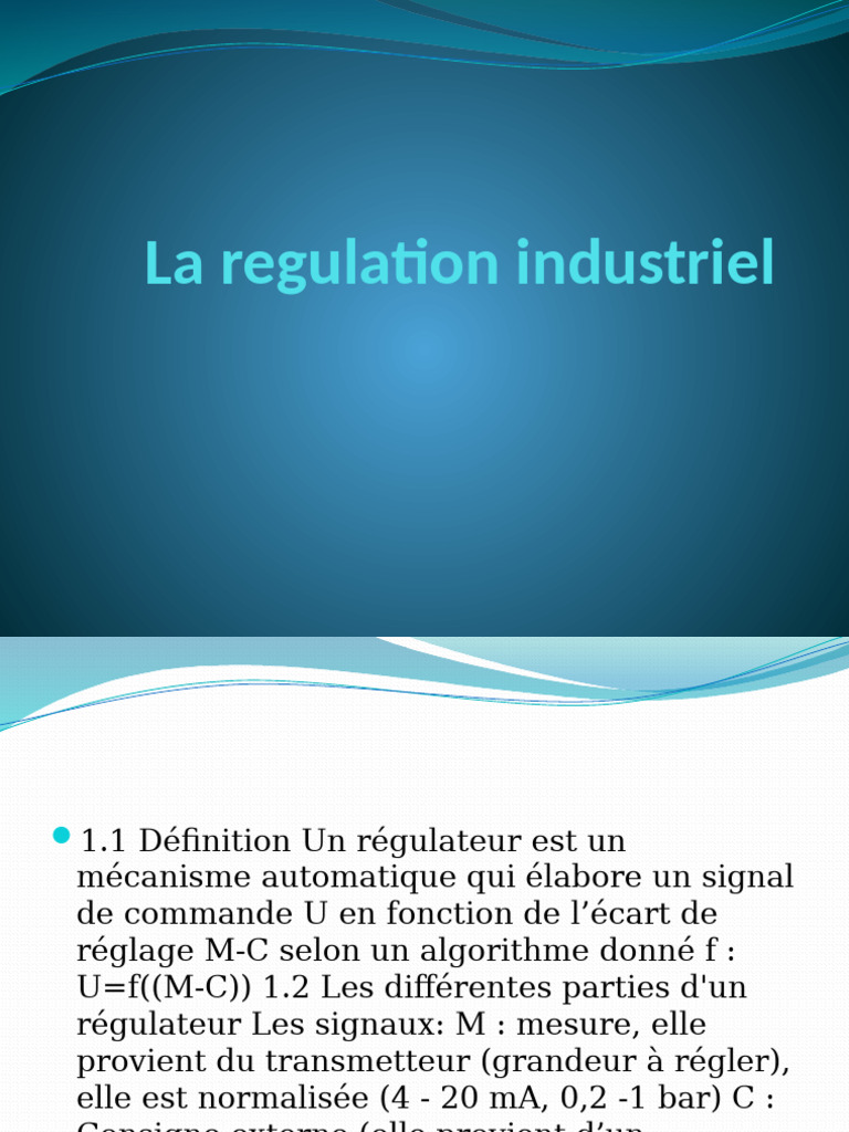 La Regulation Industriel | PDF | Technologie et ingénierie