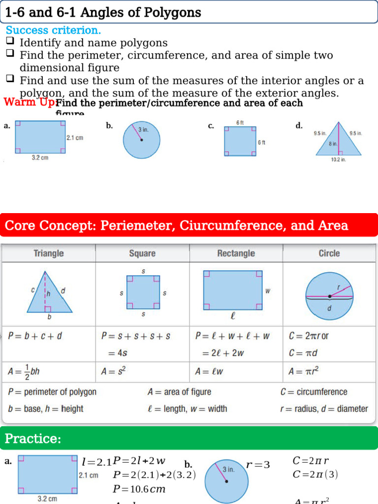 1-6 and 6-1 Angles of Polygons | PDF | Area | Euclidean Geometry