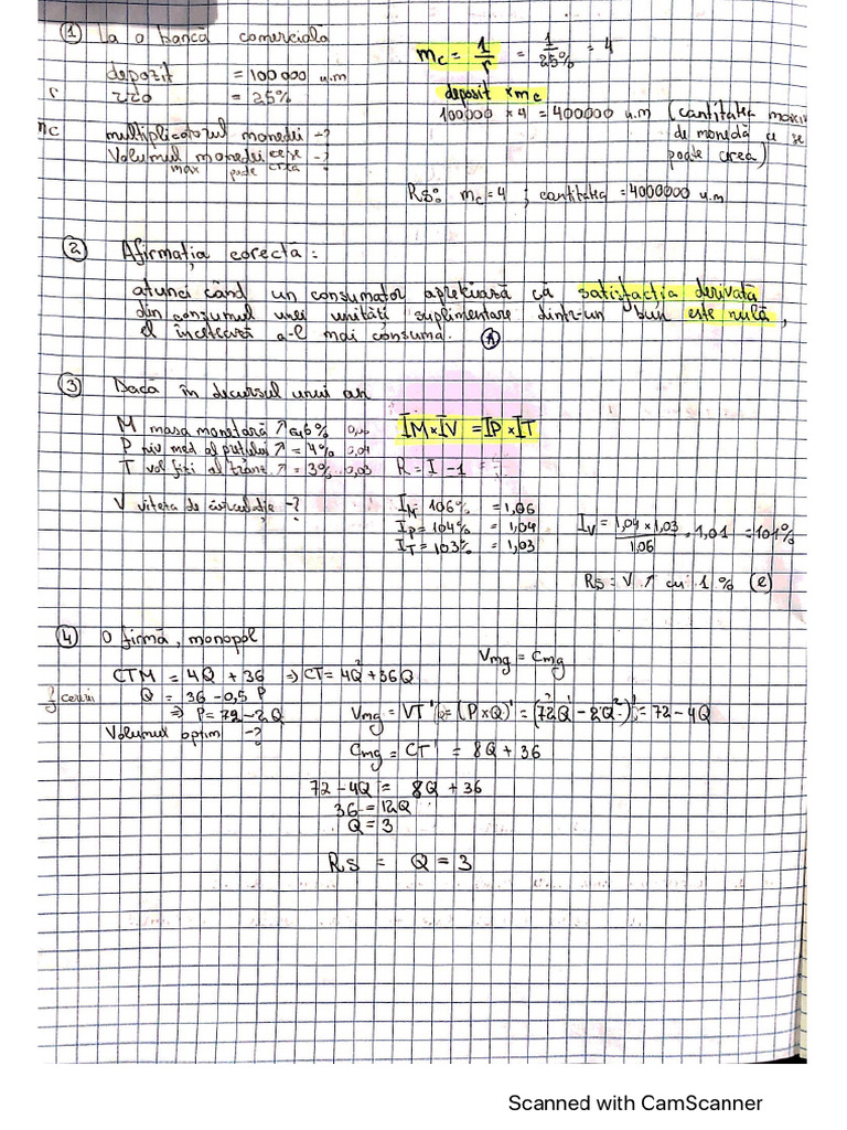 Grile Rez Economie | PDF