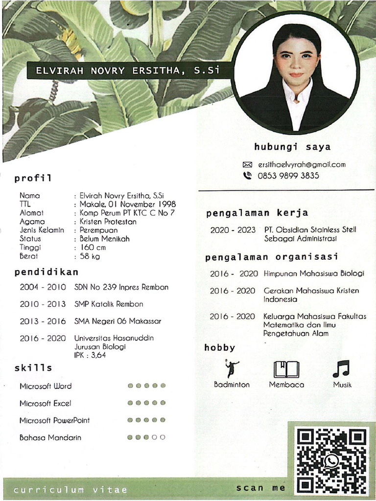 CV Elvirah Novry Ersitha | PDF