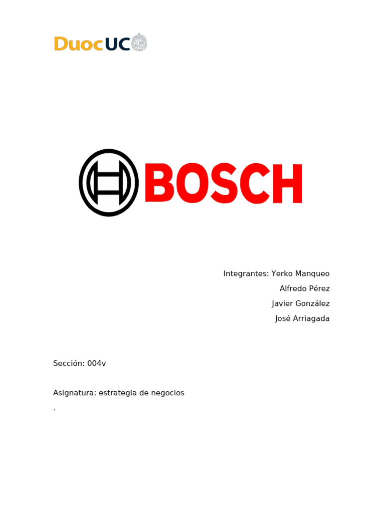 Proyecto Bosch (FINAL) | PDF | Análisis FODA | Business