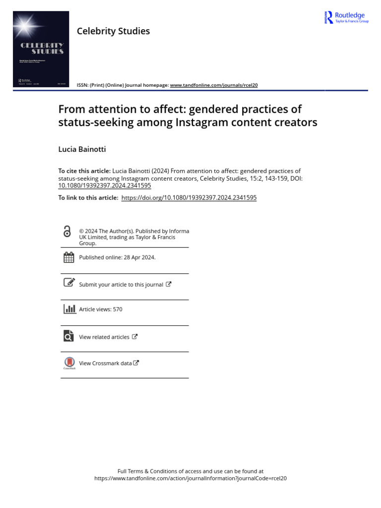 From Attention To Affect Gendered Practices of Status-Seeking Among ...