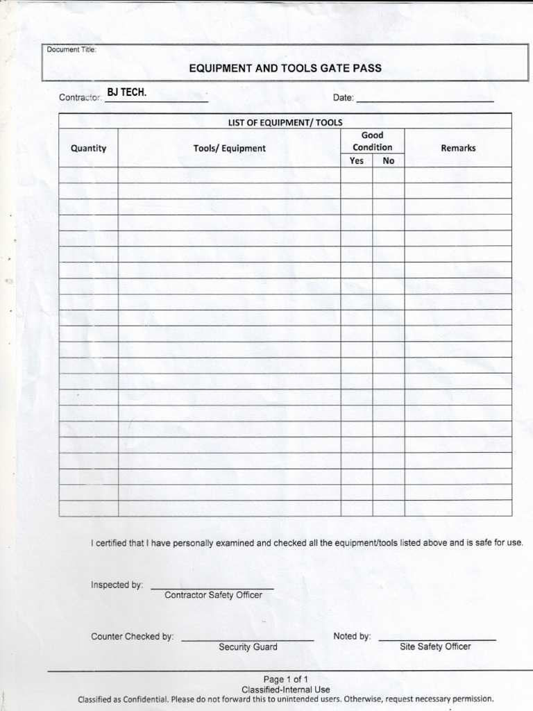 Tools and Equipment CNL | PDF