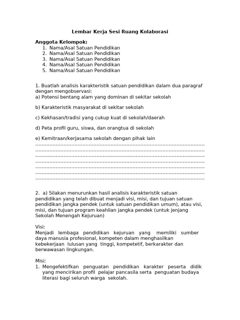 Lembar Kerja Sesi Ruang Kolaborasi (Soal No2) | PDF