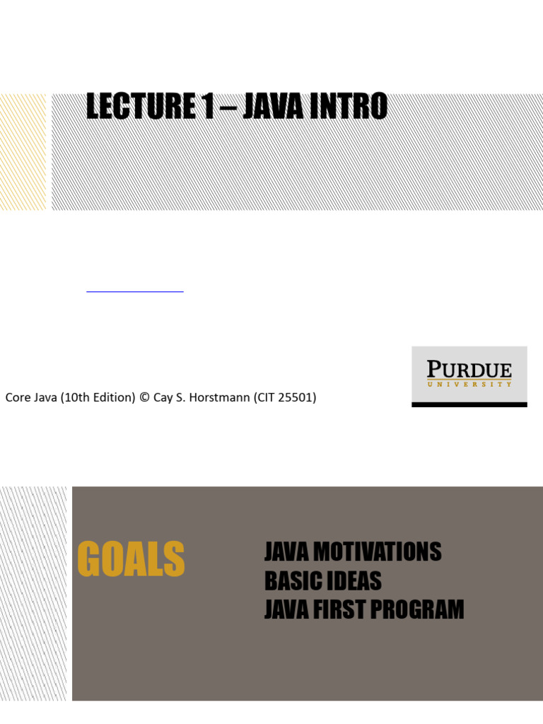 Lecture 1 | PDF | Java (Programming Language) | Computing
