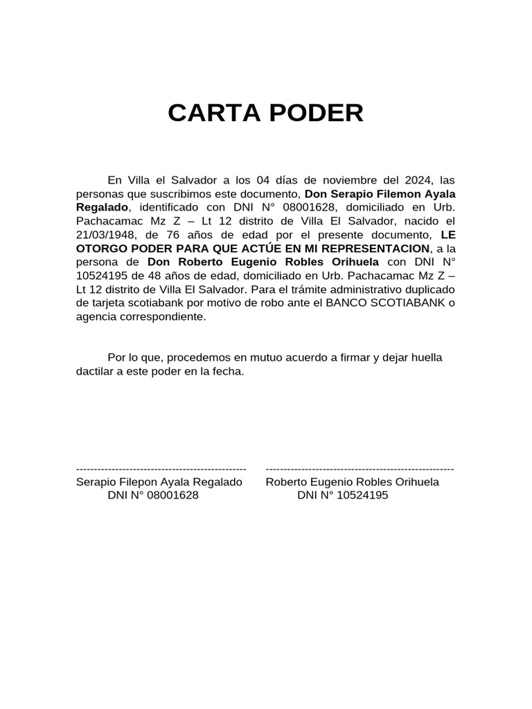 Carta Poder Serapio | PDF
