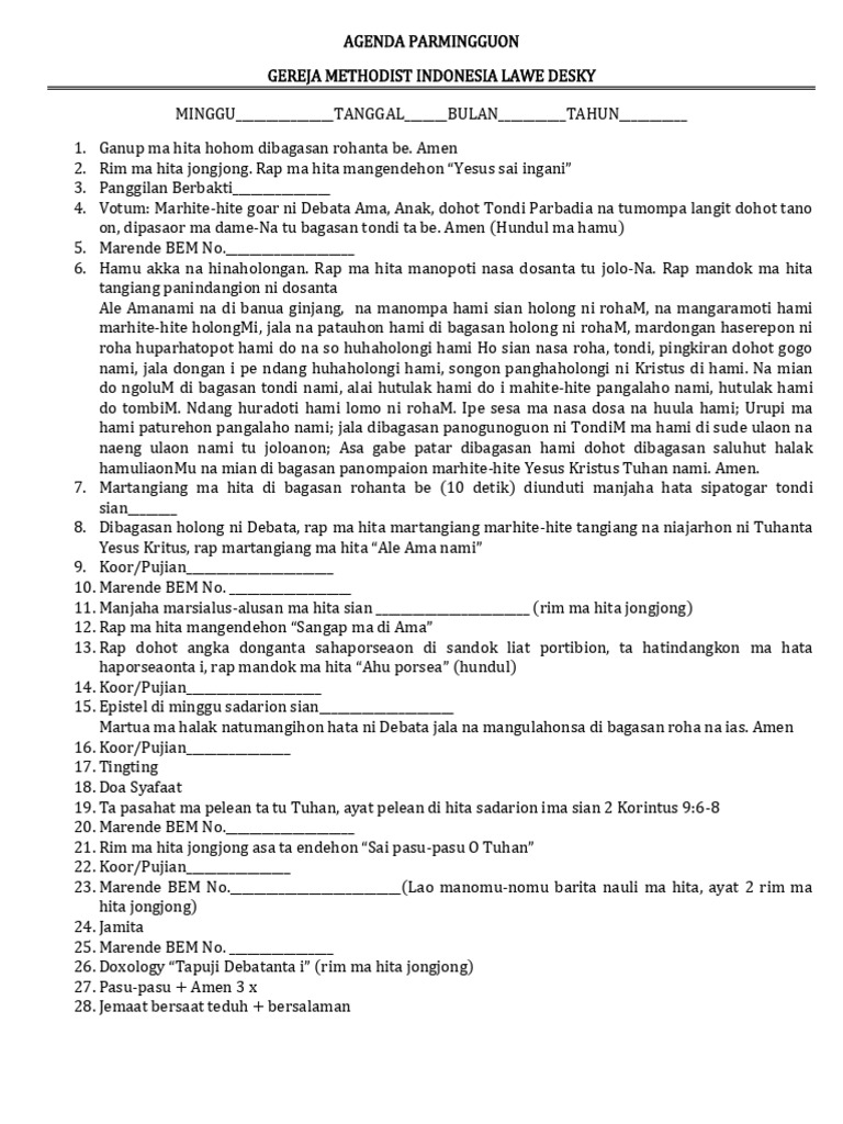 AGENDA PARMINGGUON Fixxx | PDF