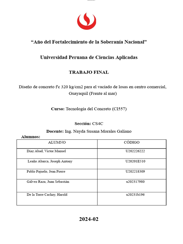 Tf-Grupo N°3 | PDF | Hormigón | Cemento