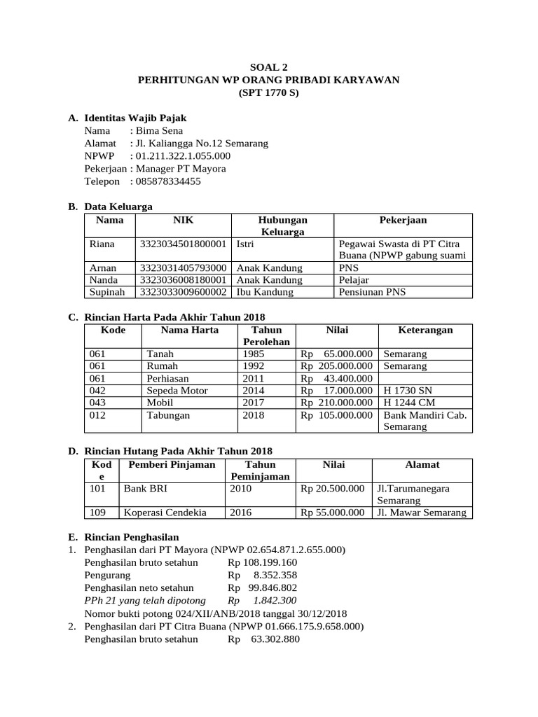 Soal 4. Pengisian Formulir 1770 S | PDF