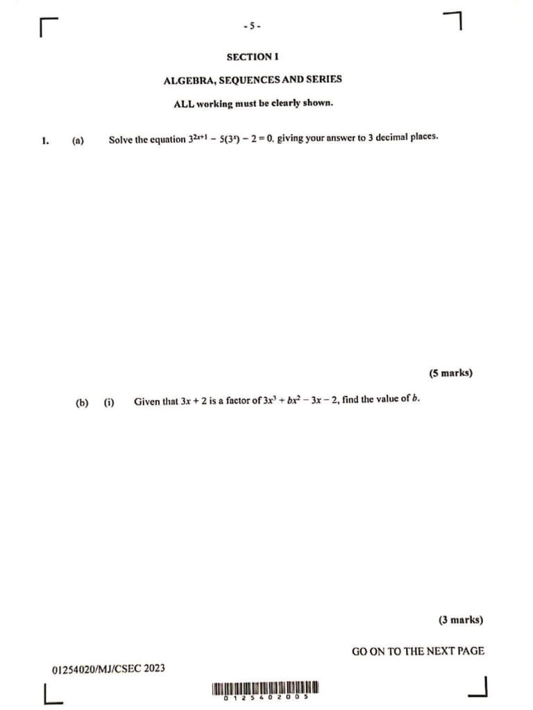 CSEC Additional Mathematics May 2023 P2 | PDF