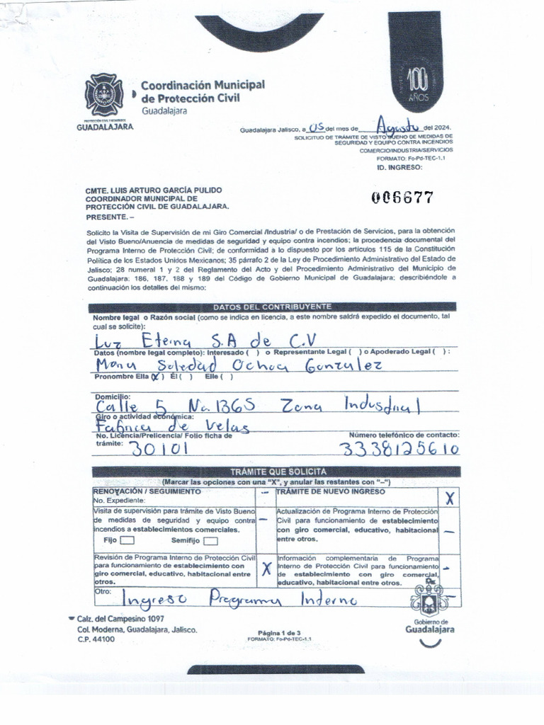 Oficio de Ingreso de Programa Interno | PDF